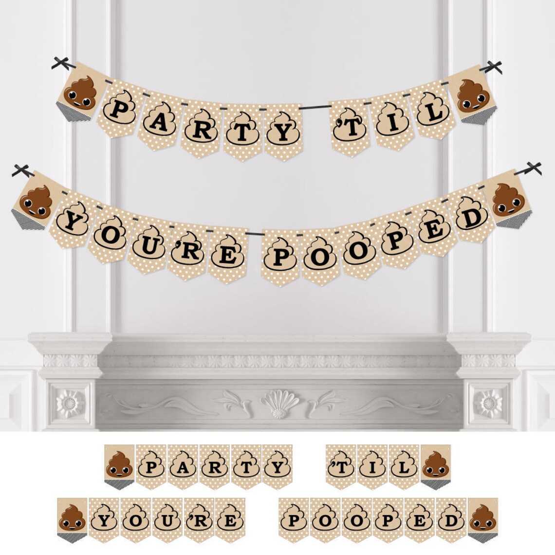 Party 'Til You're Pooped Poop Emoji Party Bunting | Etsy