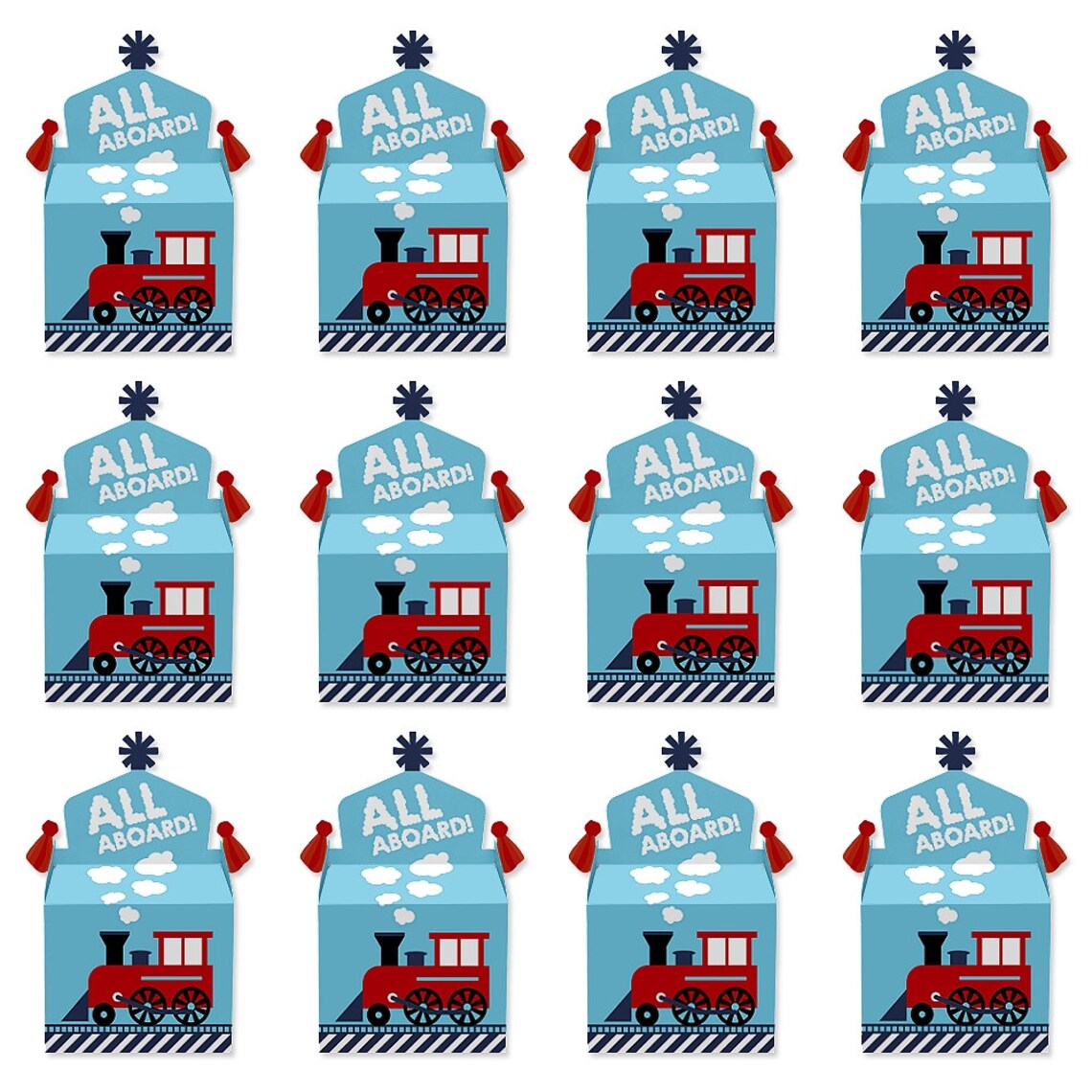 Railroad Party Crossing - Treat Box Party Favors - Steam Train Birthday ...