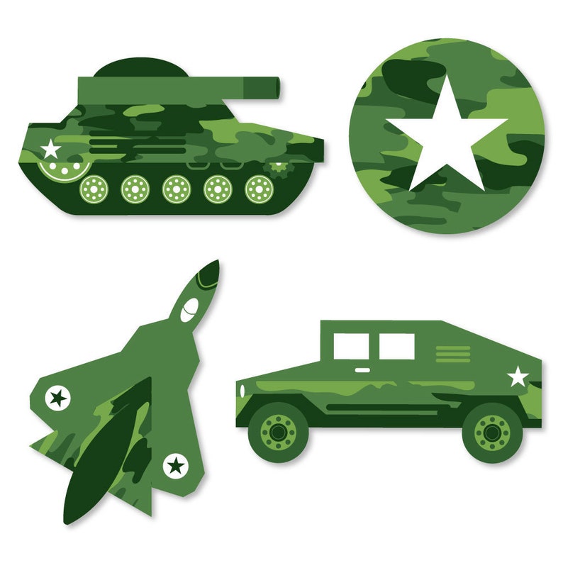 Camo Hero DIY Shaped Paper Cut Outs Army Military - Etsy