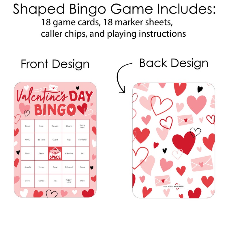 Happy Valentines Day Bingo Cards and Markers Valentine - Etsy