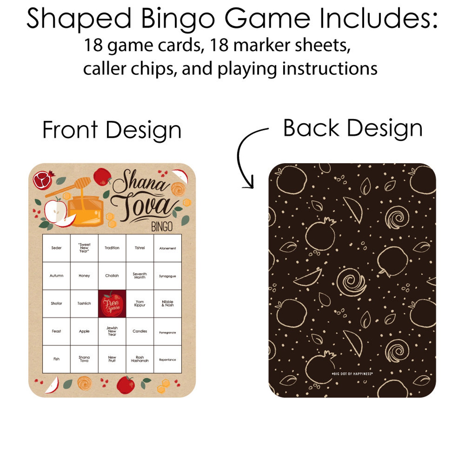 Rosh Hashanah - Bingo Cards and Markers - Jewish New Year Bingo Game ...