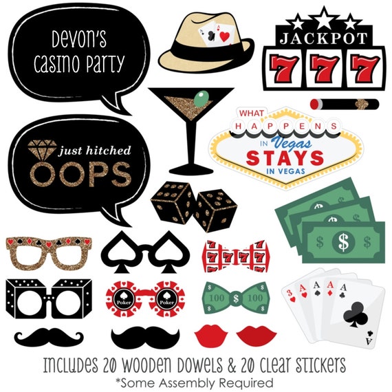 20 pc. Las Vegas Casino Photo Booth Props - Las Vegas Casino with ...