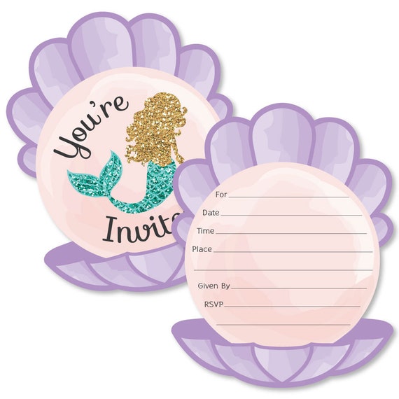 Let's Be Mermaids - Shaped Fill-in Invitations - Under The Sea Party ...