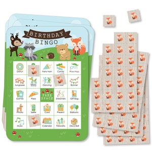 Woodland Creatures - Picture Bingo Cards and Markers - Birthday Party ...