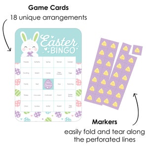 Spring Easter Bunny - Bingo Cards and Markers - Happy Easter Party ...