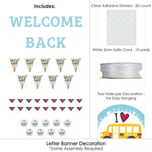 Back to School - First Day of School Classroom Letter Banner Decoration ...