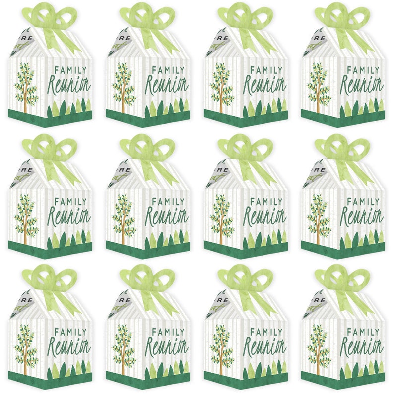 Family Tree Reunion Square Favor Gift Boxes Family | Etsy