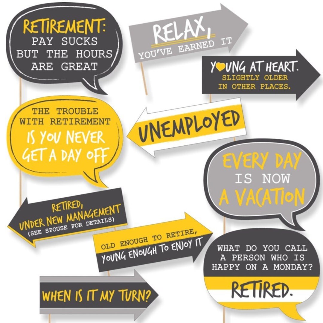 Funny Retirement Party Photo Booth Props - Retirement Party Photo Booth ...