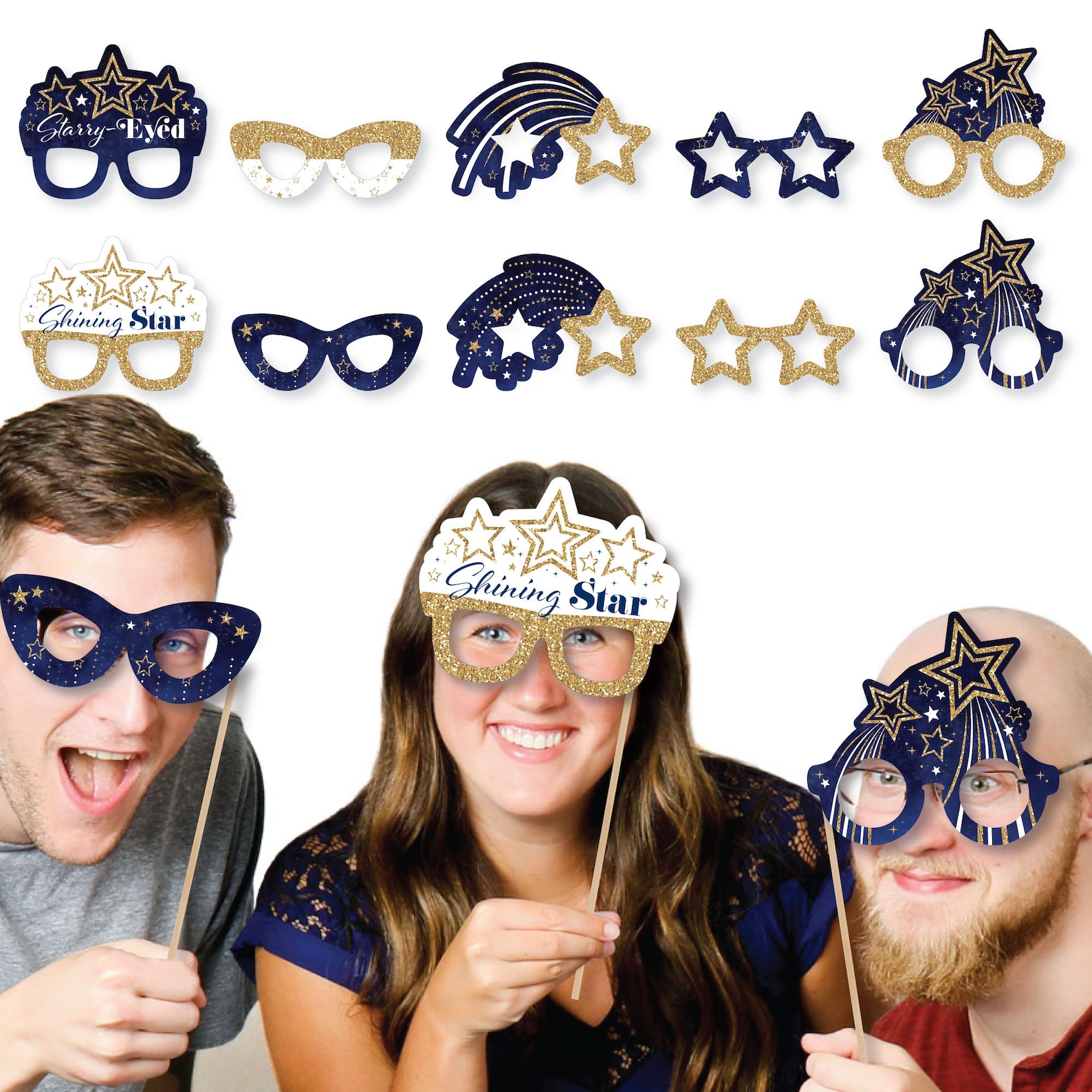 Starry Skies Glasses - Paper Card Stock Gold Celestial Party Photo ...