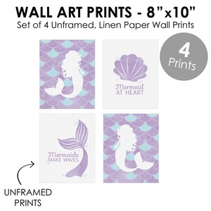 Let’s Be Mermaids - Unframed Purple and Teal Mermaid Tail Nursery and ...