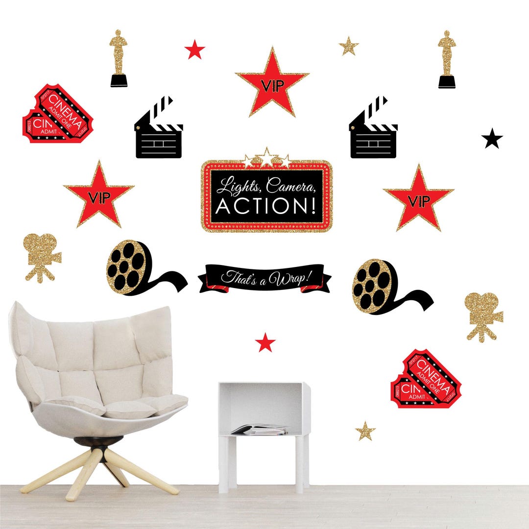 Red Carpet - Peel and Stick Movie Theater Decor Vinyl Wall Art Stickers ...
