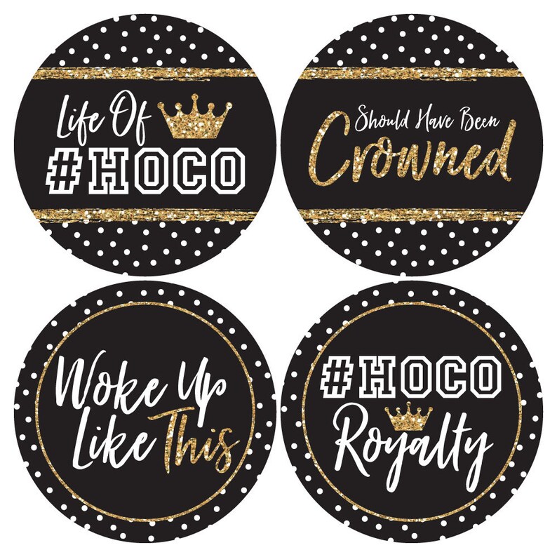 HOCO Dance Party Name Badges - Set of 12 Homecoming Party Funny Name ...