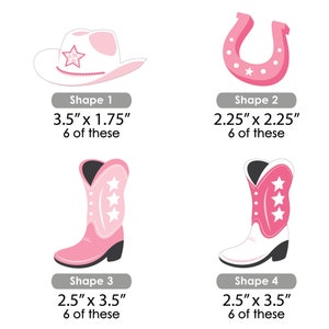 Rodeo Cowgirl - DIY Shaped Pink Western Party Cut-outs - 24 Count - Etsy