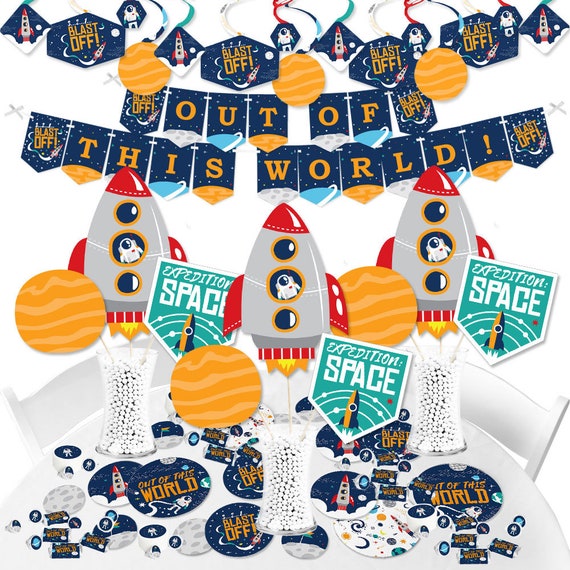 Blast Off to Outer Space - Rocket Ship Baby Shower or Birthday Party ...