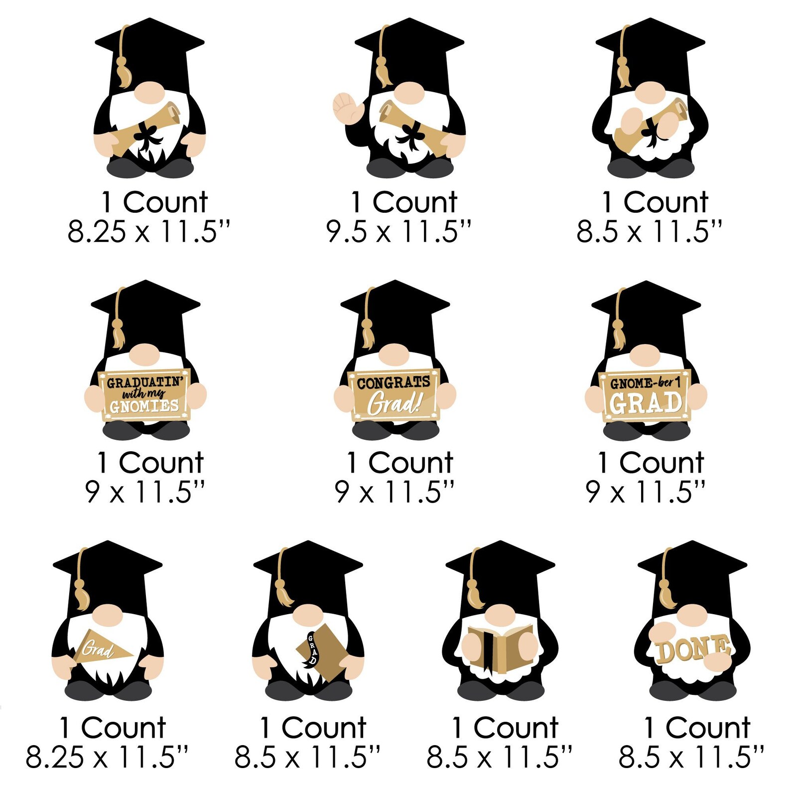 Grad Gnomes - Lawn Decorations - Outdoor Graduation Party Yard ...