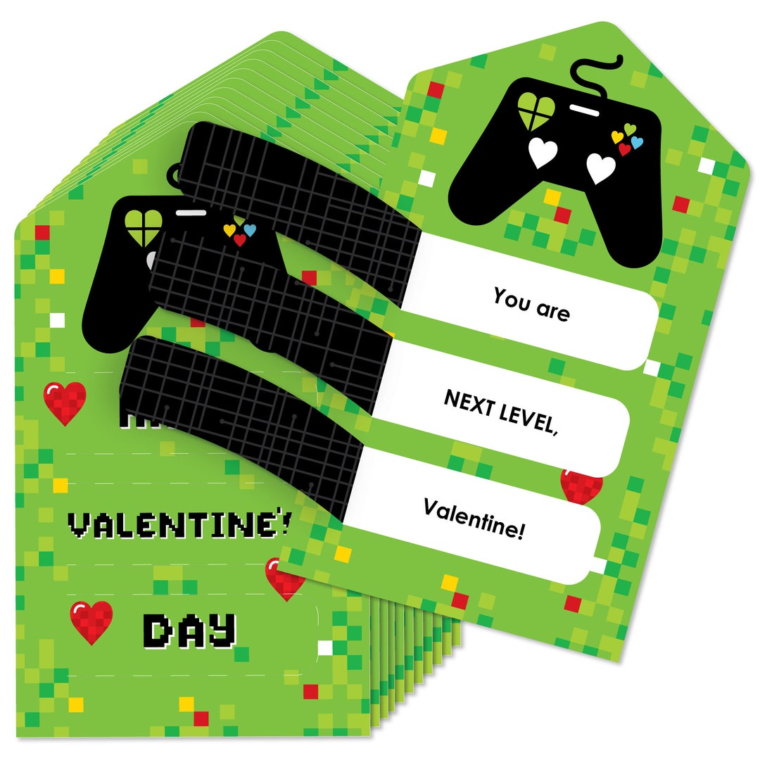 Game Zone - Pixel Video Game Cards for Kids - Happy Valentine’s Day ...