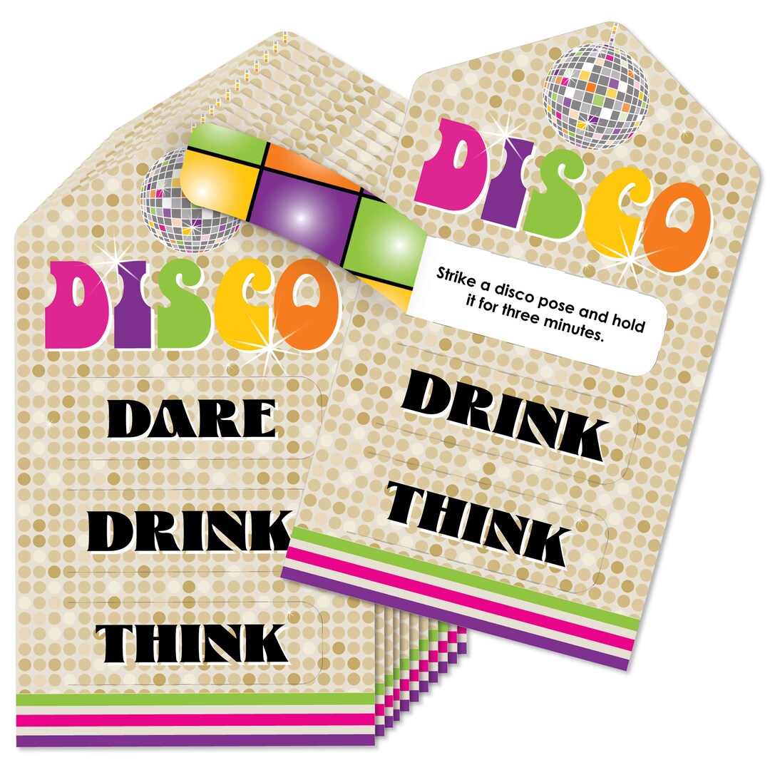 70’s Disco - 1970s Disco Fever Party Game Pickle Cards - Dare, Drink ...