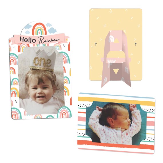 Hello Rainbow - Boho Baby Shower and Birthday Party 4x6 Picture Display ...