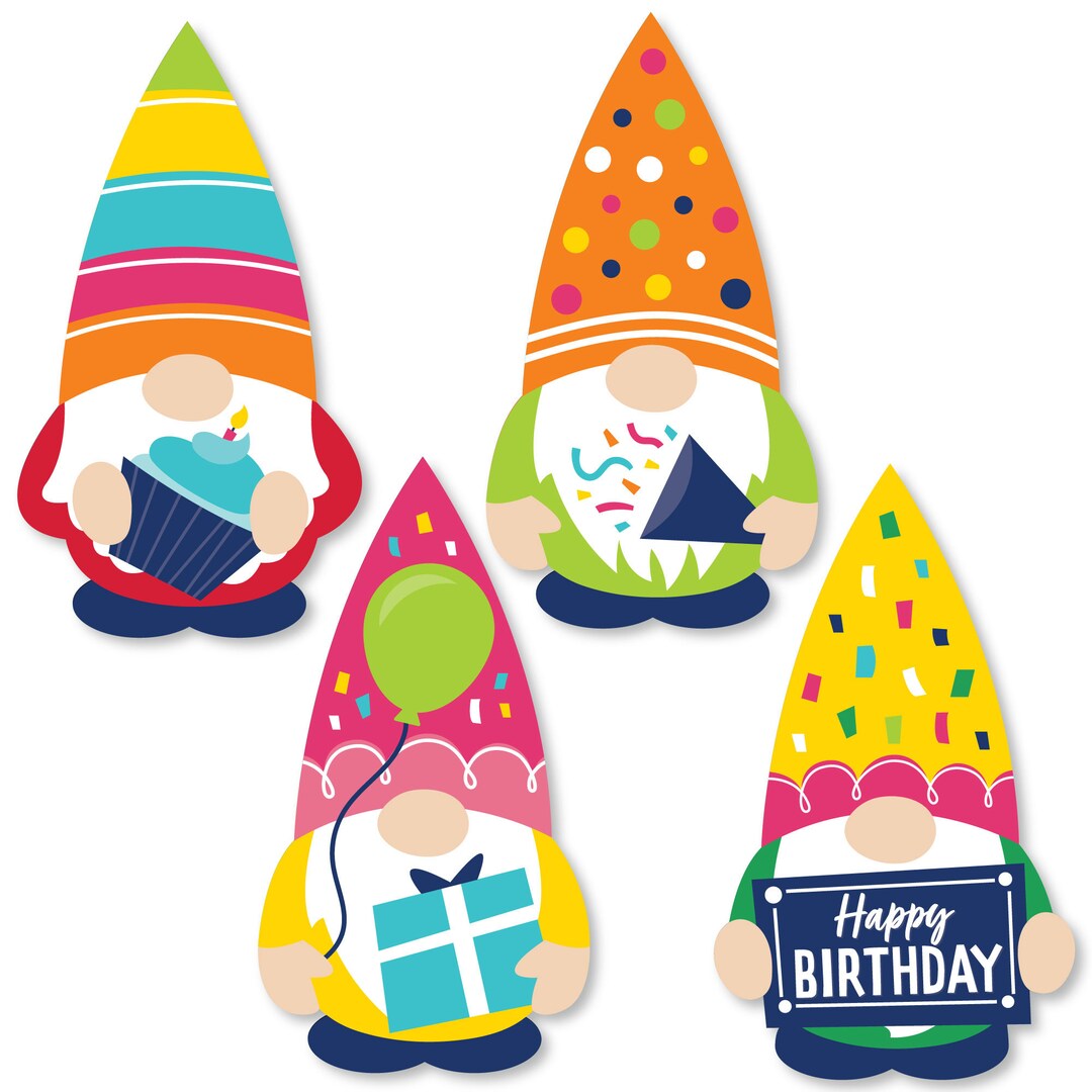 Gnome Birthday - DIY Shaped Happy Birthday Party Cut-outs - 24 Count - Etsy