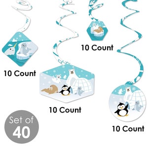 Arctic Polar Animals - Winter Baby Shower or Birthday Party Hanging ...