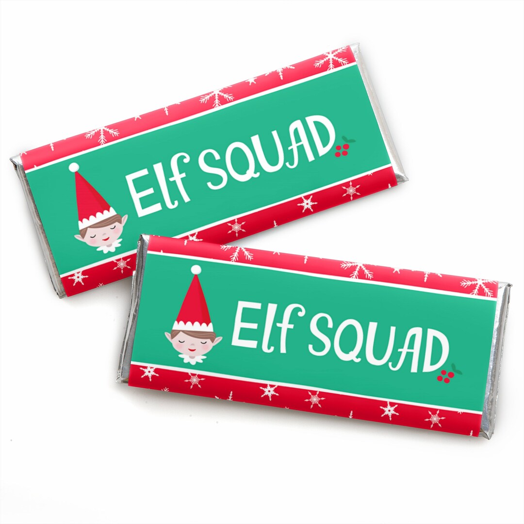 Elf Squad Candy Bar Wrapper Kids Elf Christmas and Birthday Party ...