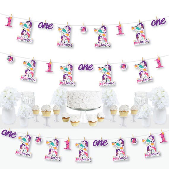 1st Birthday Roar Dinosaur Girl - ONEasaurus Dino First Birthday Party ...