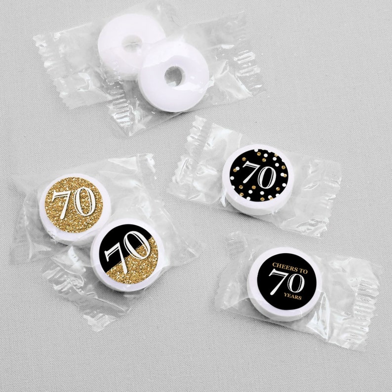 Hershey Kiss® Stickers 70th Birthday Gold Round Candy Etsy