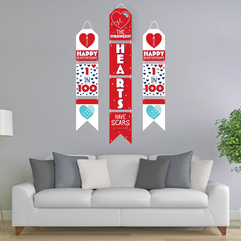 Happy Heartiversary - Hanging Vertical Paper Door Banners - CHD ...