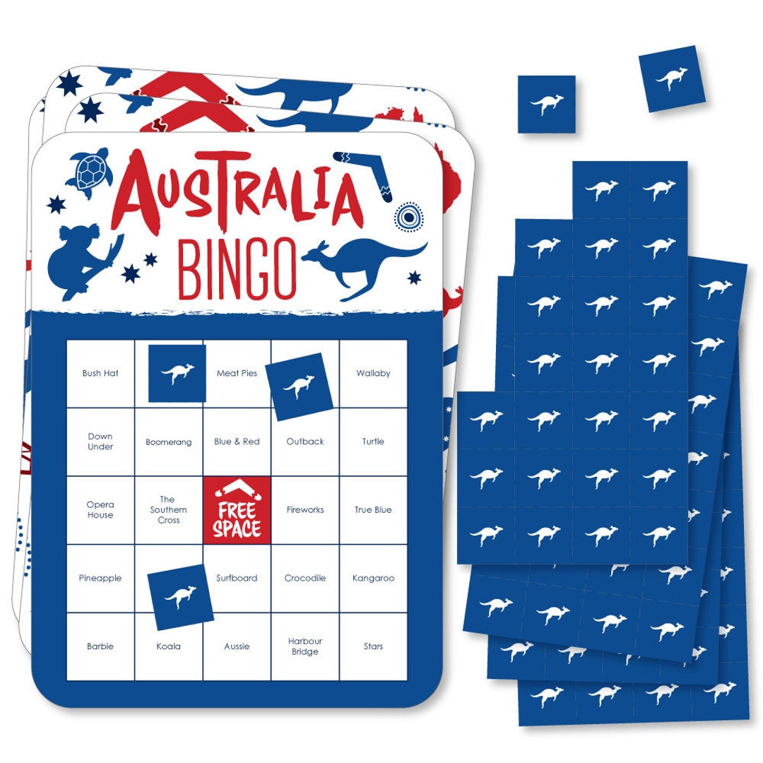 Australia Day - Bar Bingo Cards and Markers - G’day Mate Aussie Party ...