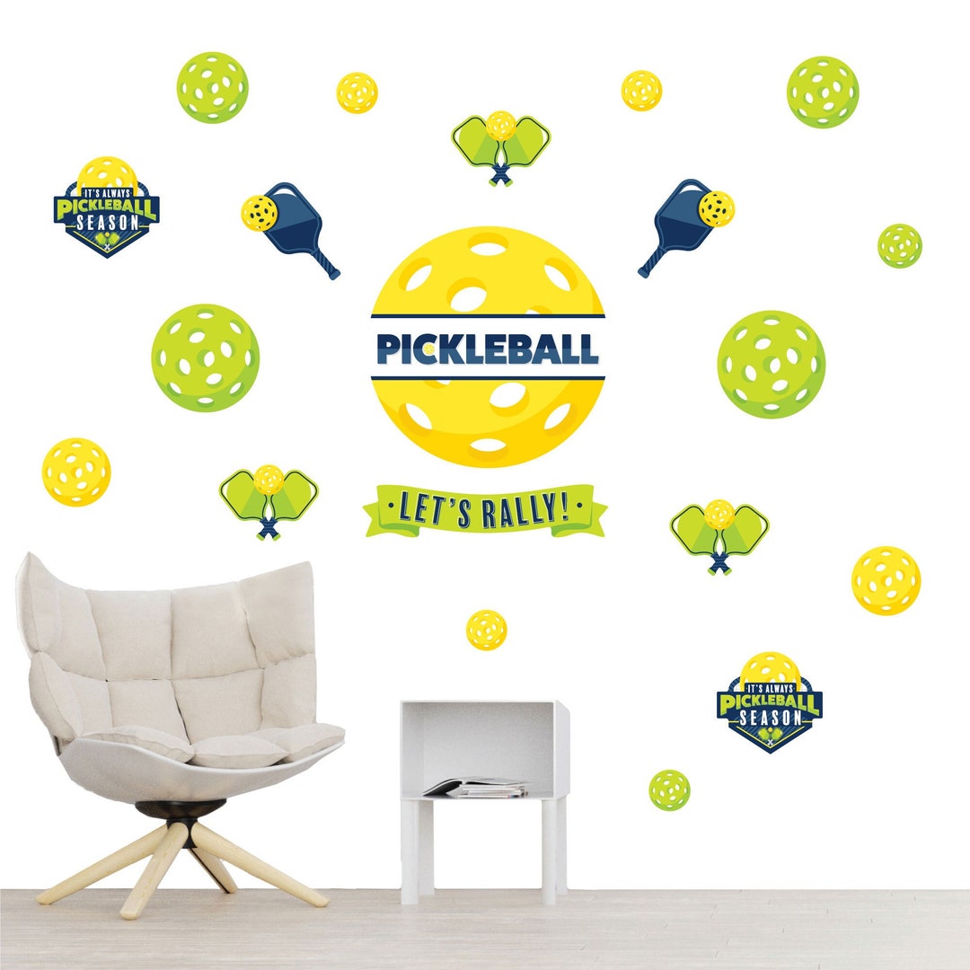 Let’s Rally - Pickleball - Peel and Stick Sports Decor Vinyl Wall Art ...