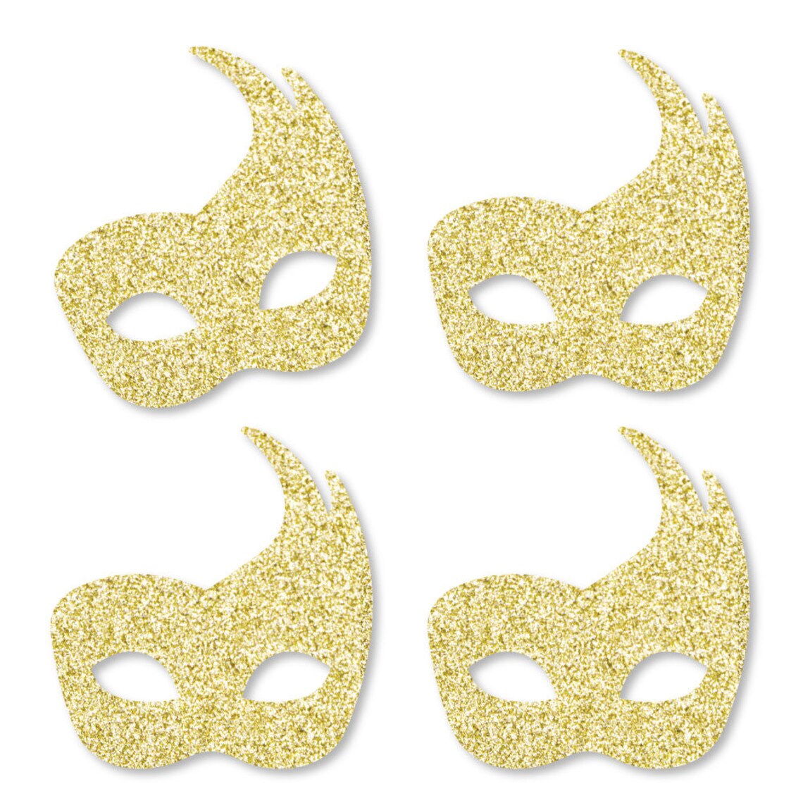 Gold Glitter Masks - No-mess Real Gold Glitter Cut-out Masks - Mask ...