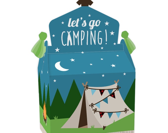 Happy Camper - Treat Box Party Favors - Camping Baby Shower or Birthday ...