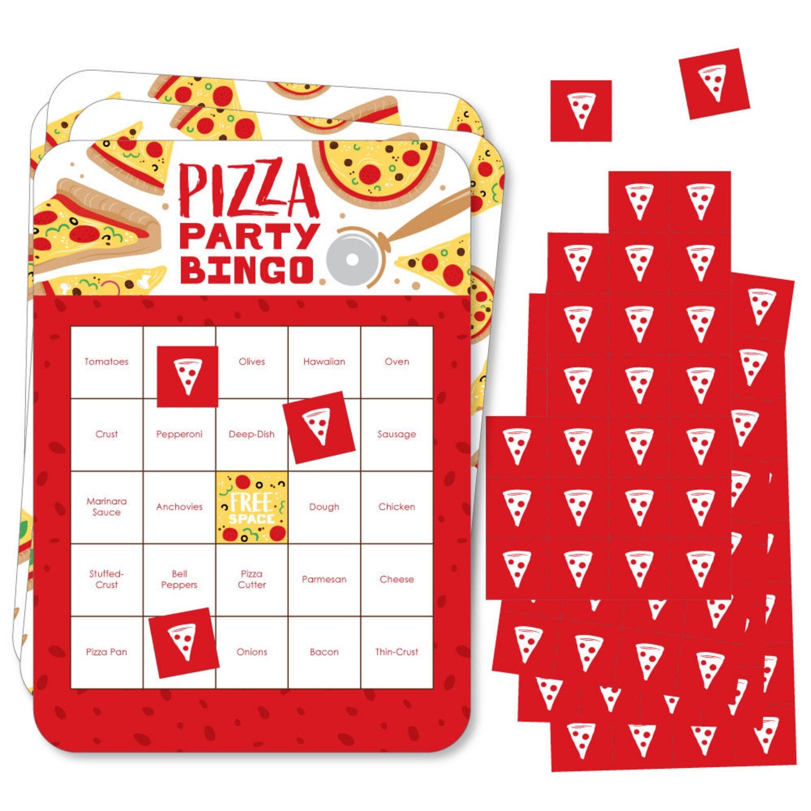 Pizza Party Time Bingo Cards and Markers Baby Shower or - Etsy