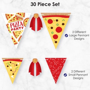 Pizza Party Time - DIY Baby Shower or Birthday Party Pennant Garland ...