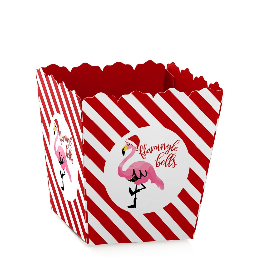 Flamingle Bells - Party Mini Favor Boxes - Tropical Flamingo Christmas ...