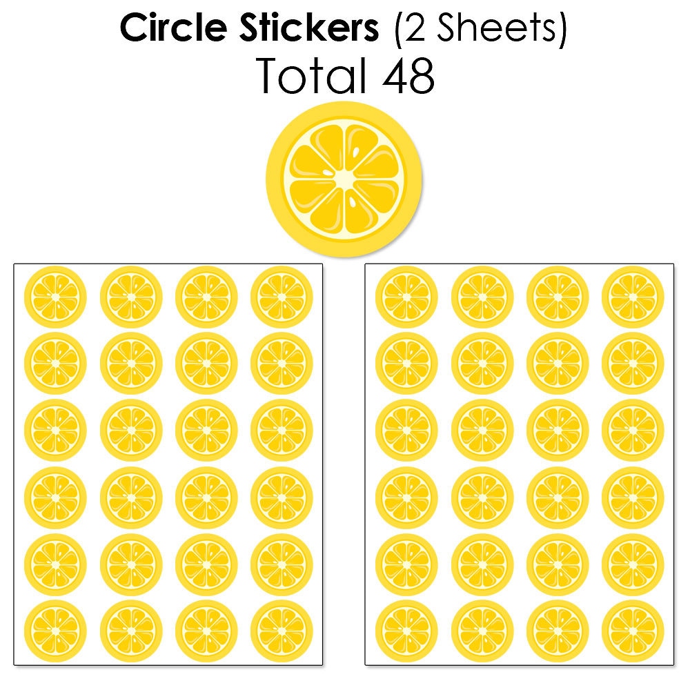 So Fresh - Lemon - Mini Candy Bar Wrappers, Round Candy Stickers and ...