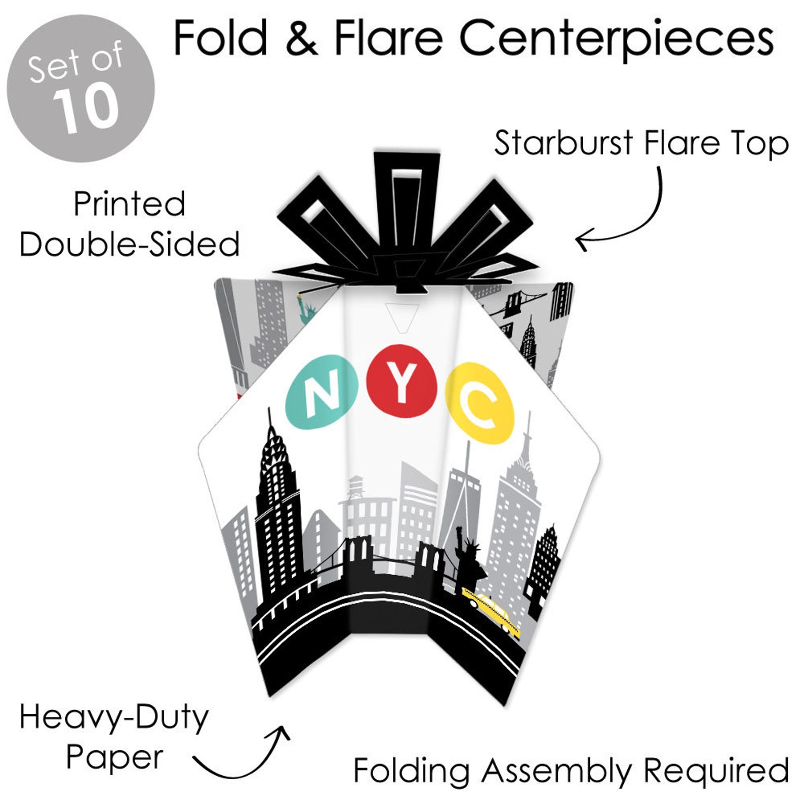 NYC Cityscape Table Decorations New York City Party Fold - Etsy