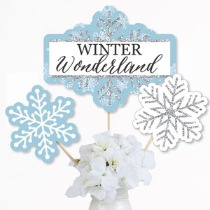 Winter Wonderland - Centerpiece Sticks - Holiday Snowflake Party ...