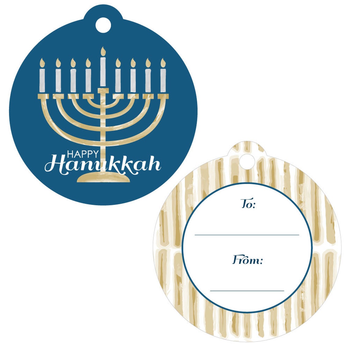 Happy Hanukkah Chanukah to and From Favor Gift Tags Set of - Etsy