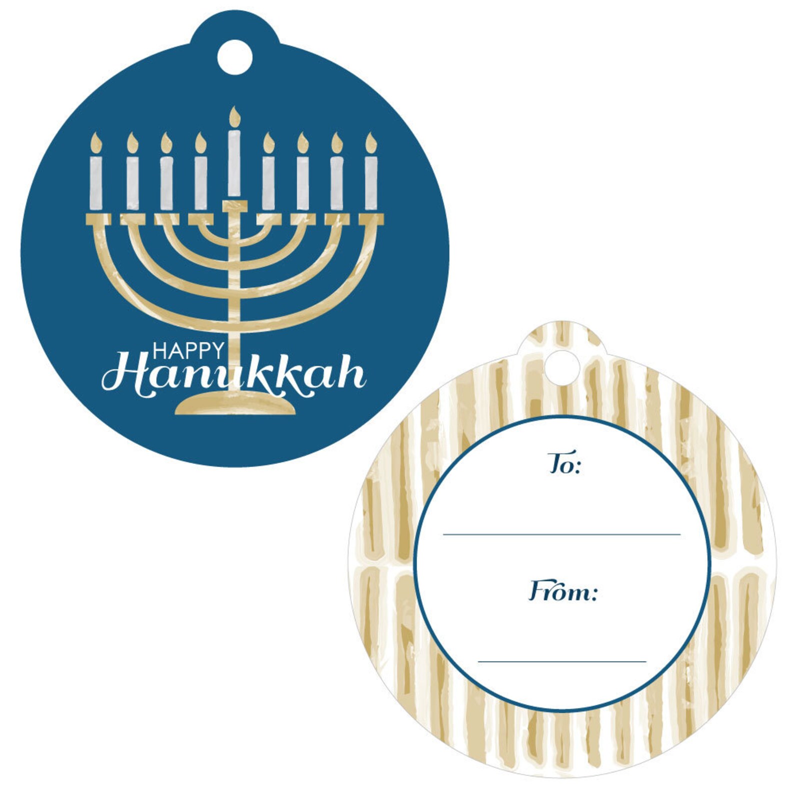 Happy Hanukkah Chanukah to and From Favor Gift Tags Set of - Etsy
