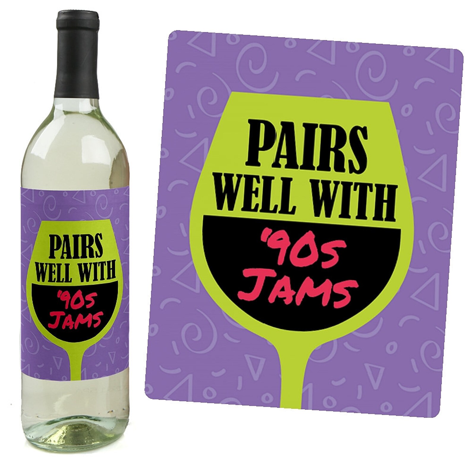 90's Throwback 1990s Party Wine Bottle Labels Totally - Etsy