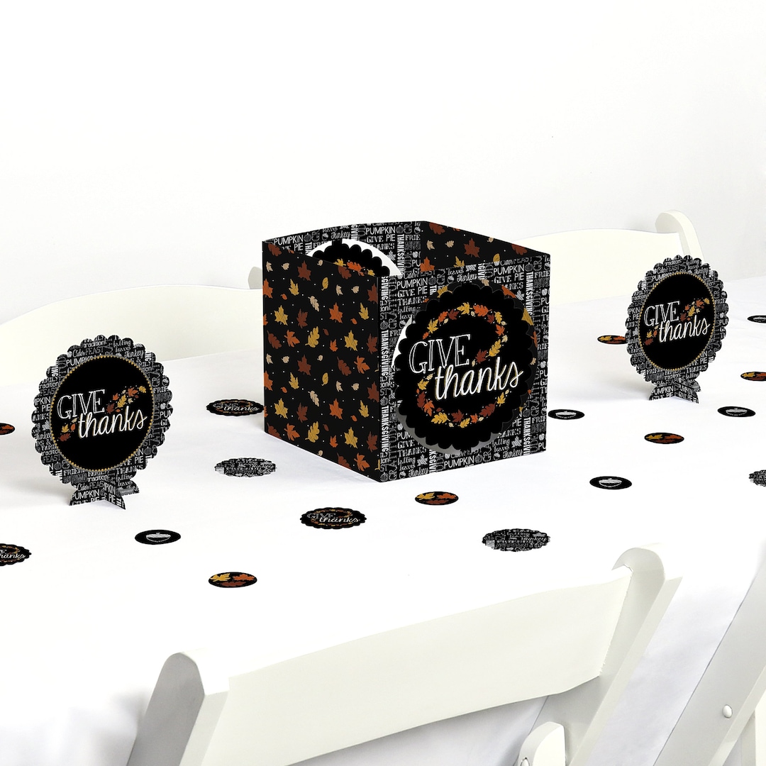 Thanksgiving Party - Centerpiece & Table Decoration Kit - Give Thanks ...