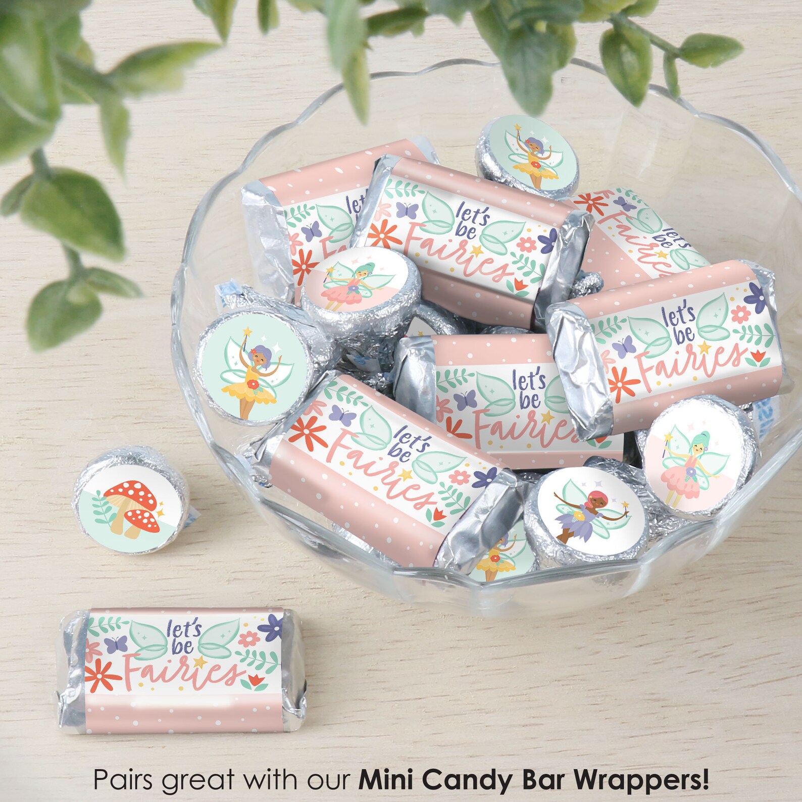 Let’s Be Fairies - Fairy Garden Birthday Party Small Round Candy ...