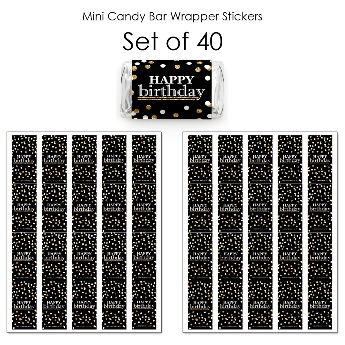Happy Birthday Mini Candy Bar Wrappers Birthday Party - Etsy