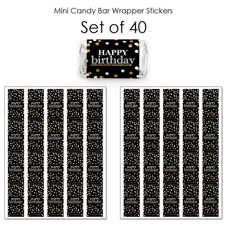 Happy Birthday Mini Candy Bar Wrappers Birthday Party - Etsy