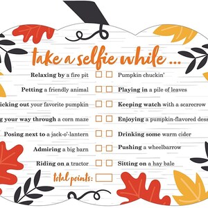 Fall Pumpkin - Selfie Scavenger Hunt - Halloween or Thanksgiving Party ...