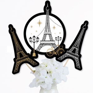 Stars Over Paris - Parisian Themed Party Centerpiece Sticks - Table ...