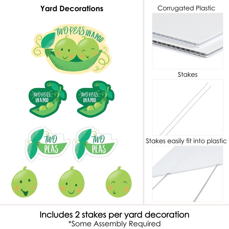 Double the Fun Twins Two Peas in a Pod Yard Sign and - Etsy