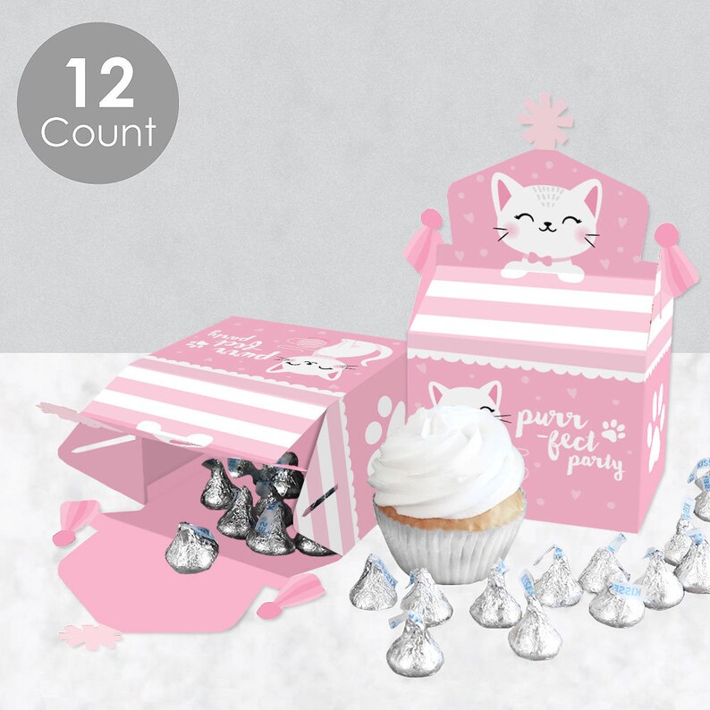 Purr-fect Kitty Cat Treat Box Party Favors Kitten Meow | Etsy