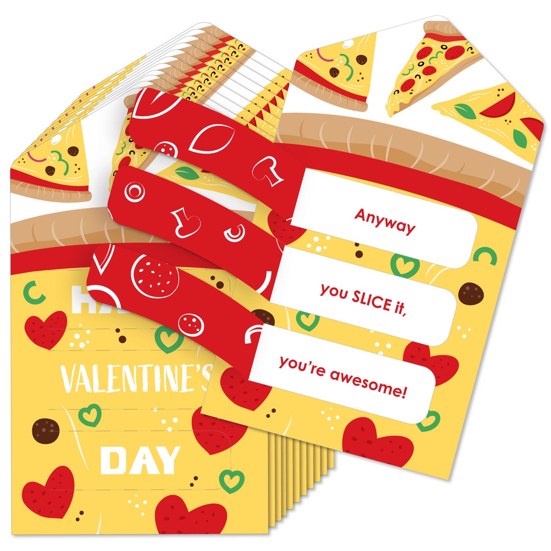 Pizza Party Time - Cards for Kids - Happy Valentine’s Day Pull Tabs ...